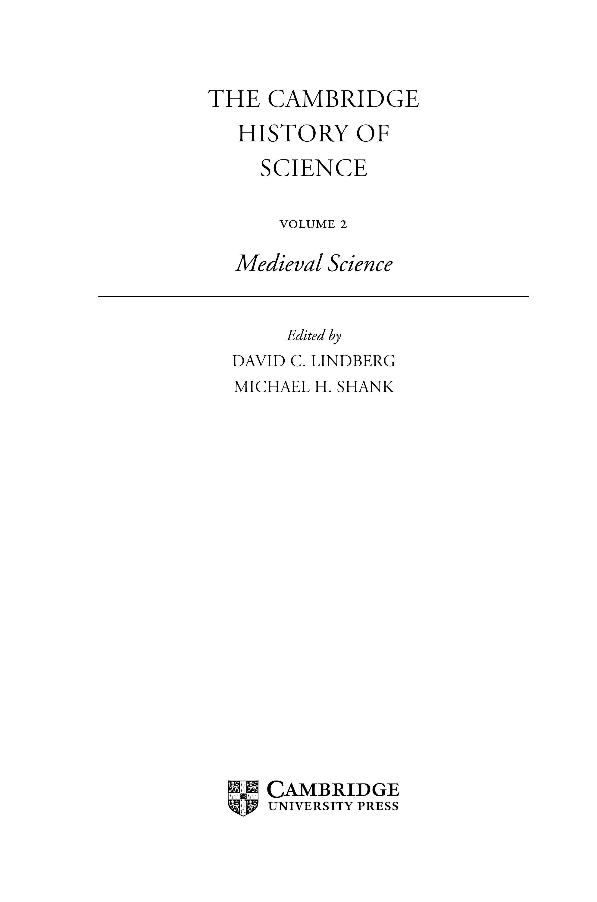 Introduction to the Cambridge History of Science by Cambridge ...