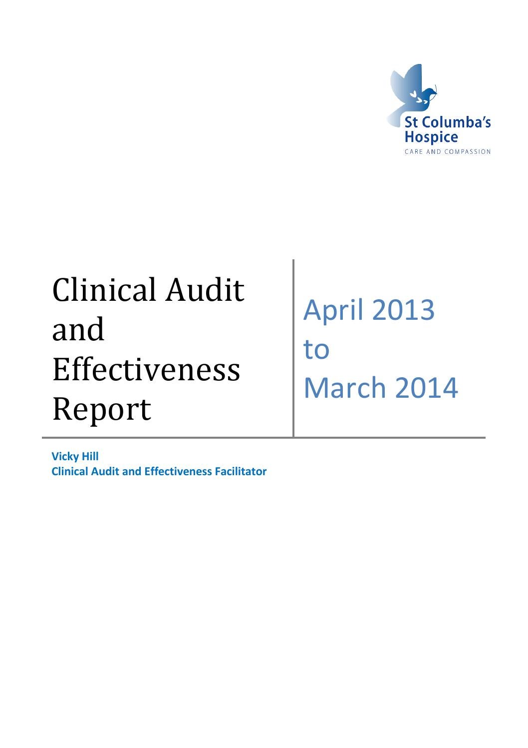 Clinical Audit and Effectiveness Report 2014 by St Columba's Hospice ...