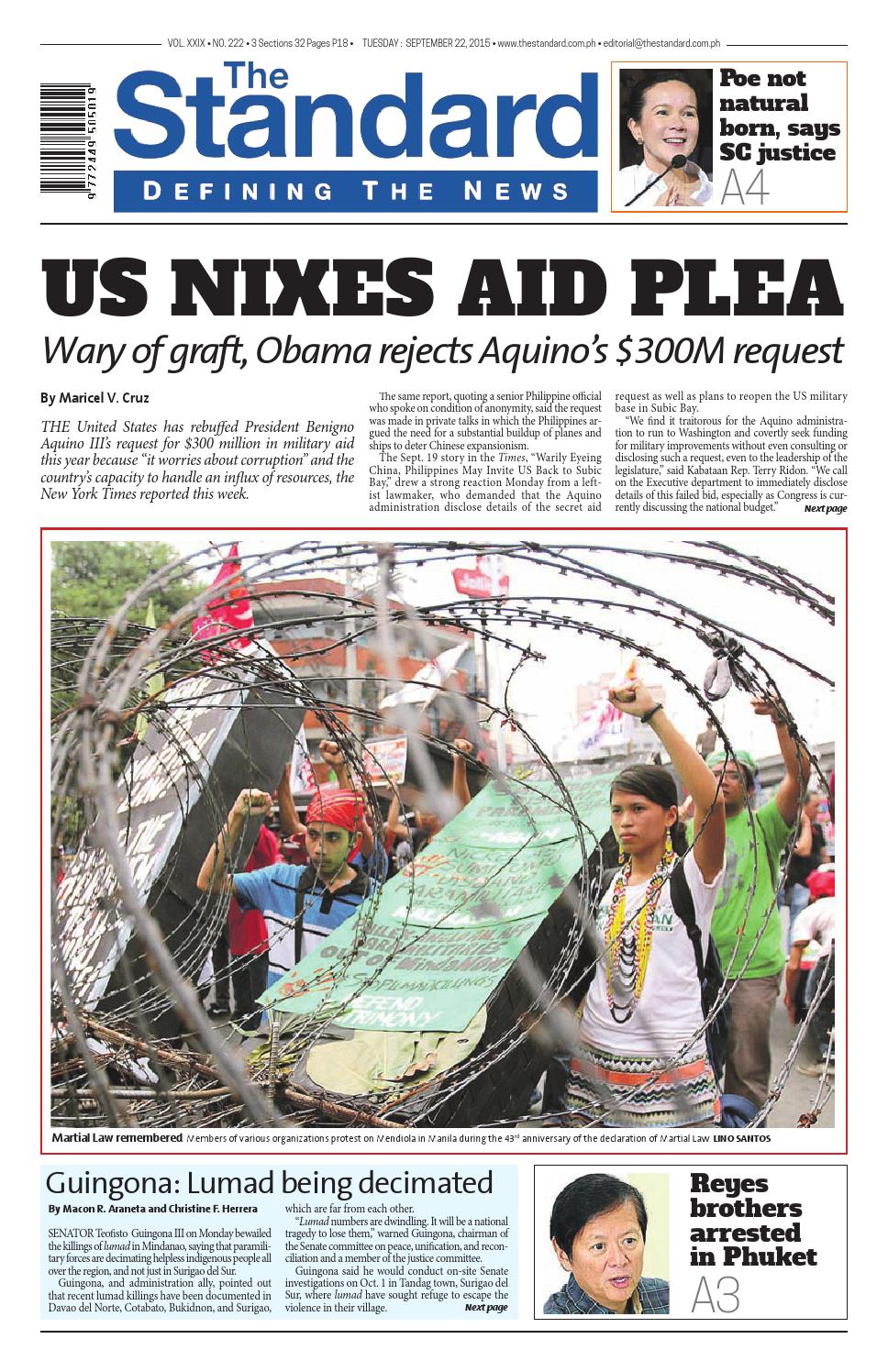 The Standard - 2015 September 22 - Tuesday by Manila Standard - Issuu