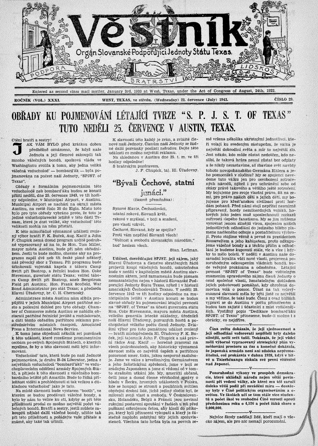 Vestnik 1943 07 21 by SPJST - Issuu