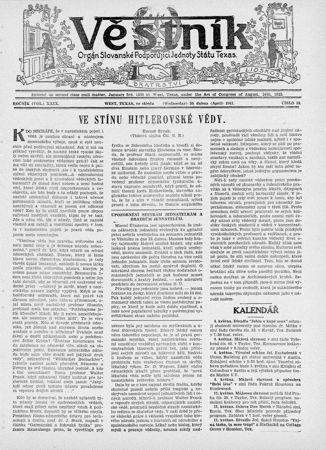 Vestnik 1941 04 30 by SPJST - Issuu