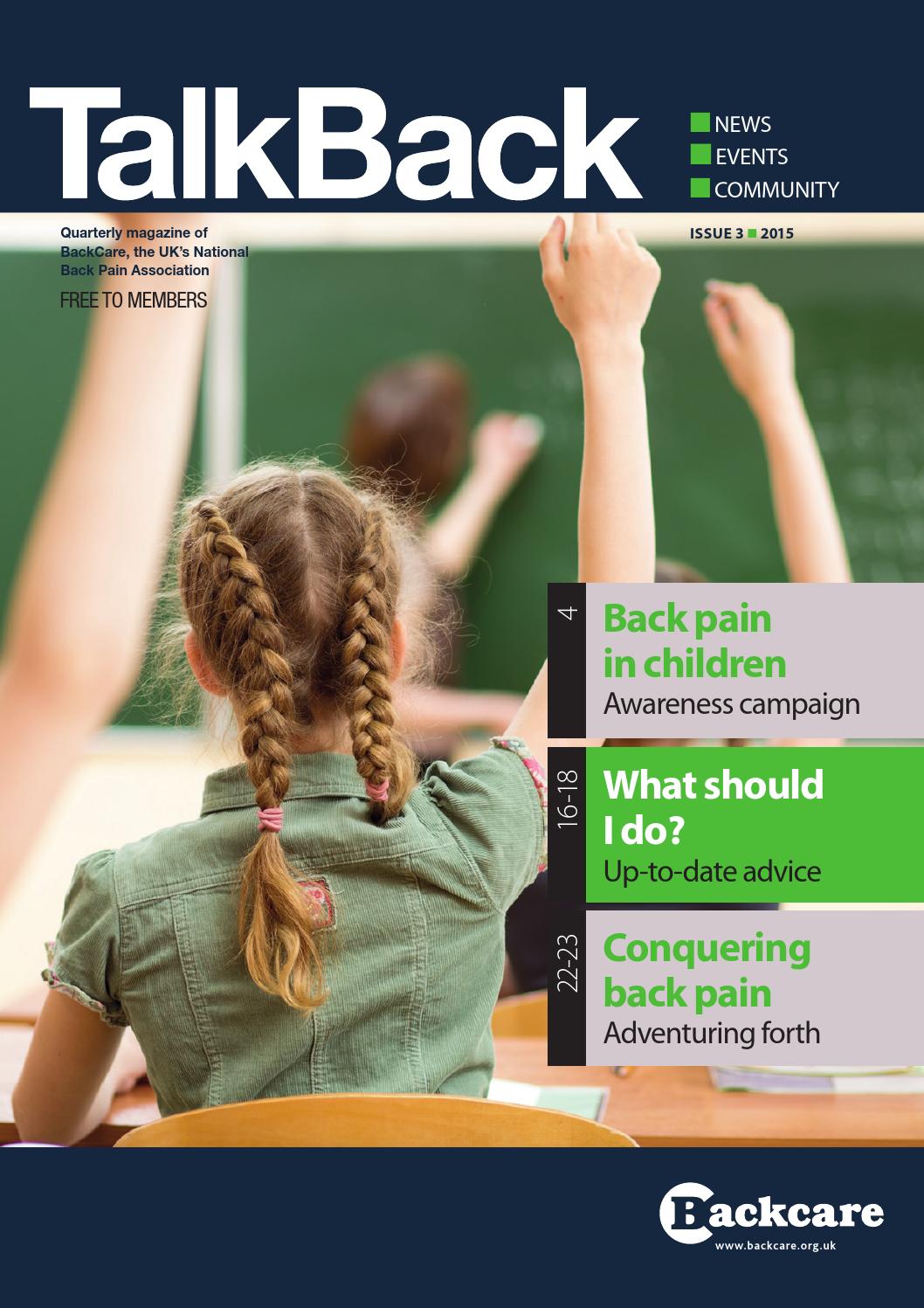 Talkback Issue 3 2015 Backcare By Backcare Issuu