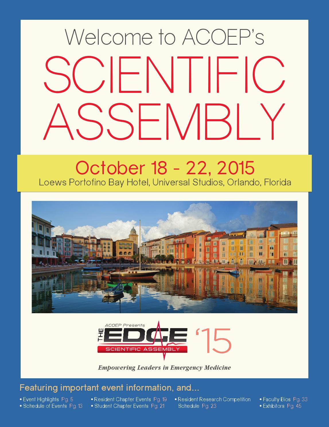 The Edge: Scientific Assembly 2015 On-Site Program Magazine by ACOEP ...