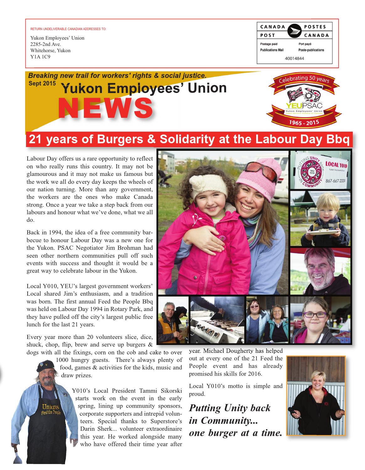 Yukon Employees' Union Newsletter, September 2015 by YEU/PSAC - Issuu