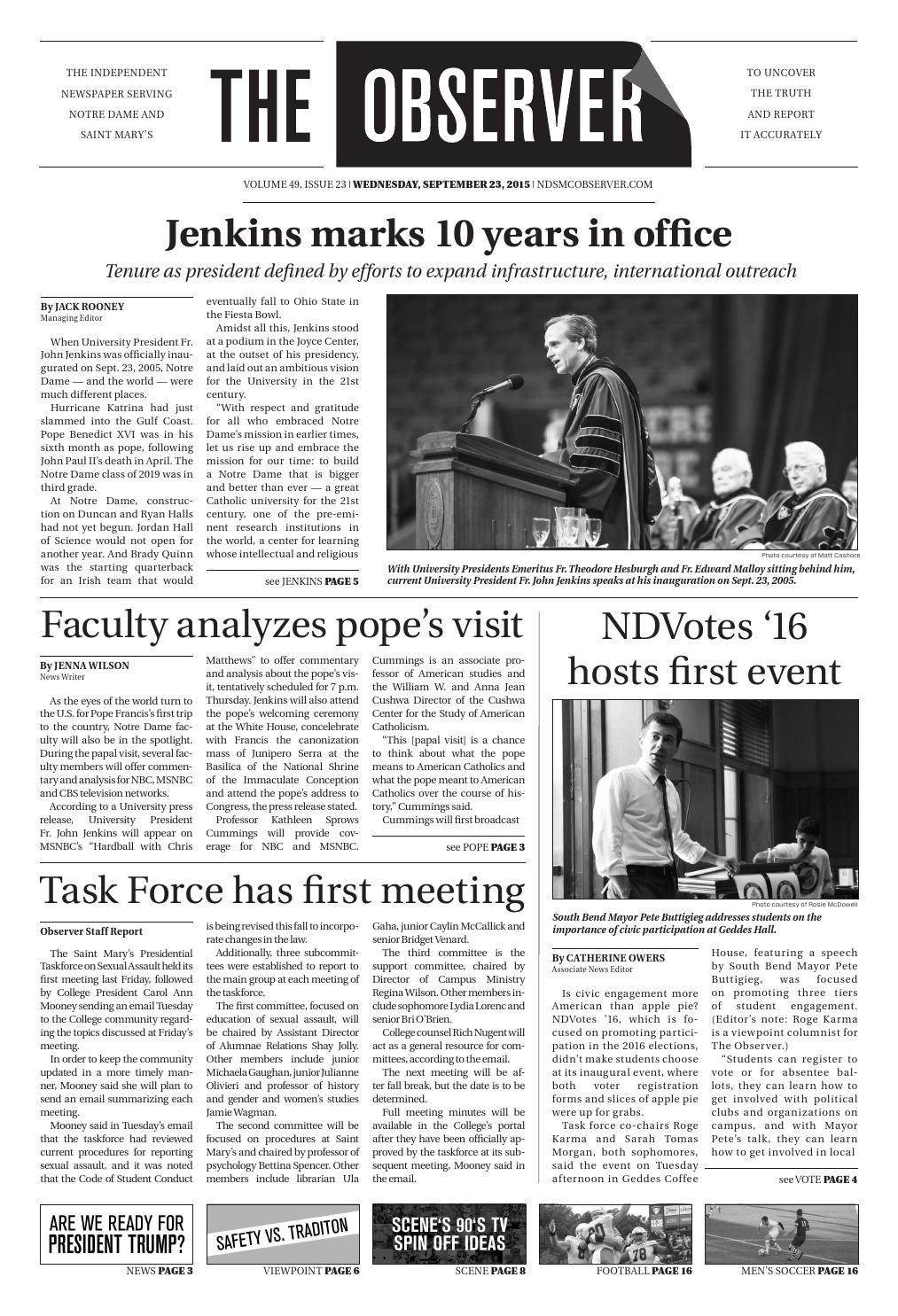 Print Edition of The Observer for Wednesday, September 23, 2015 by The ...