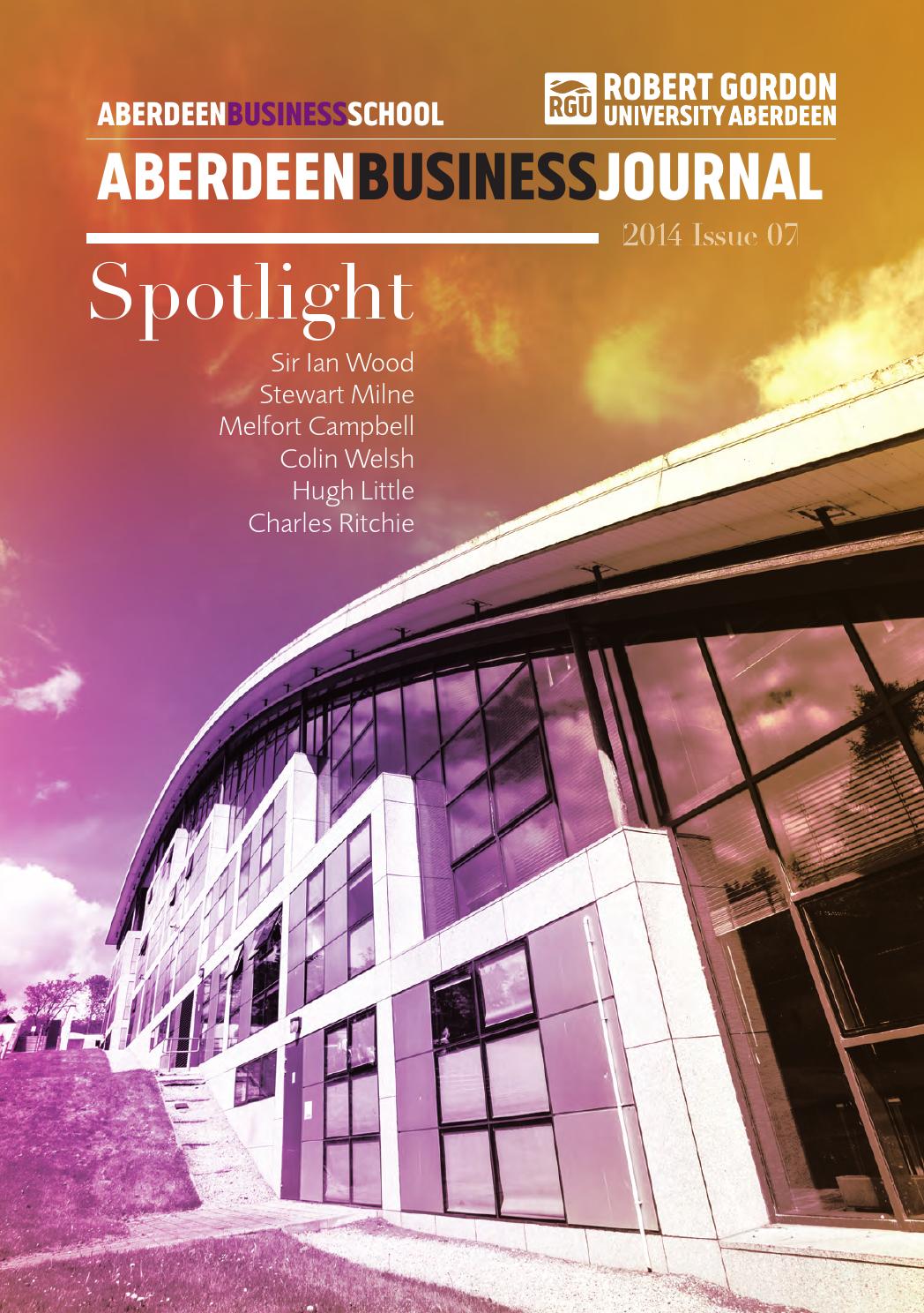 RGU Aberdeen Business Journal 2014 by The Robert Gordon University - Issuu