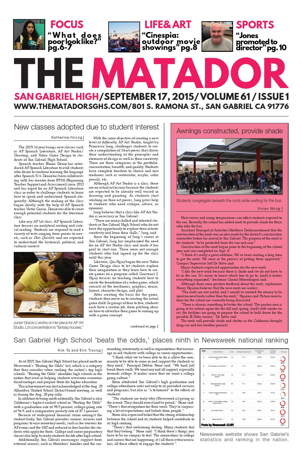 The Matador: September Issue 2015 by The Matador - Issuu