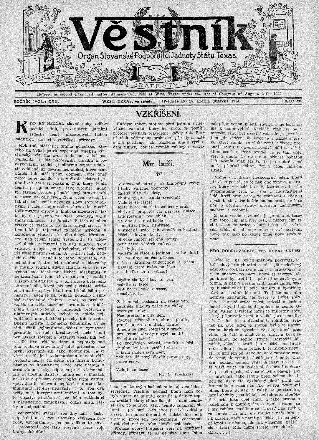 Vestnik 1934 03 28 by SPJST - Issuu