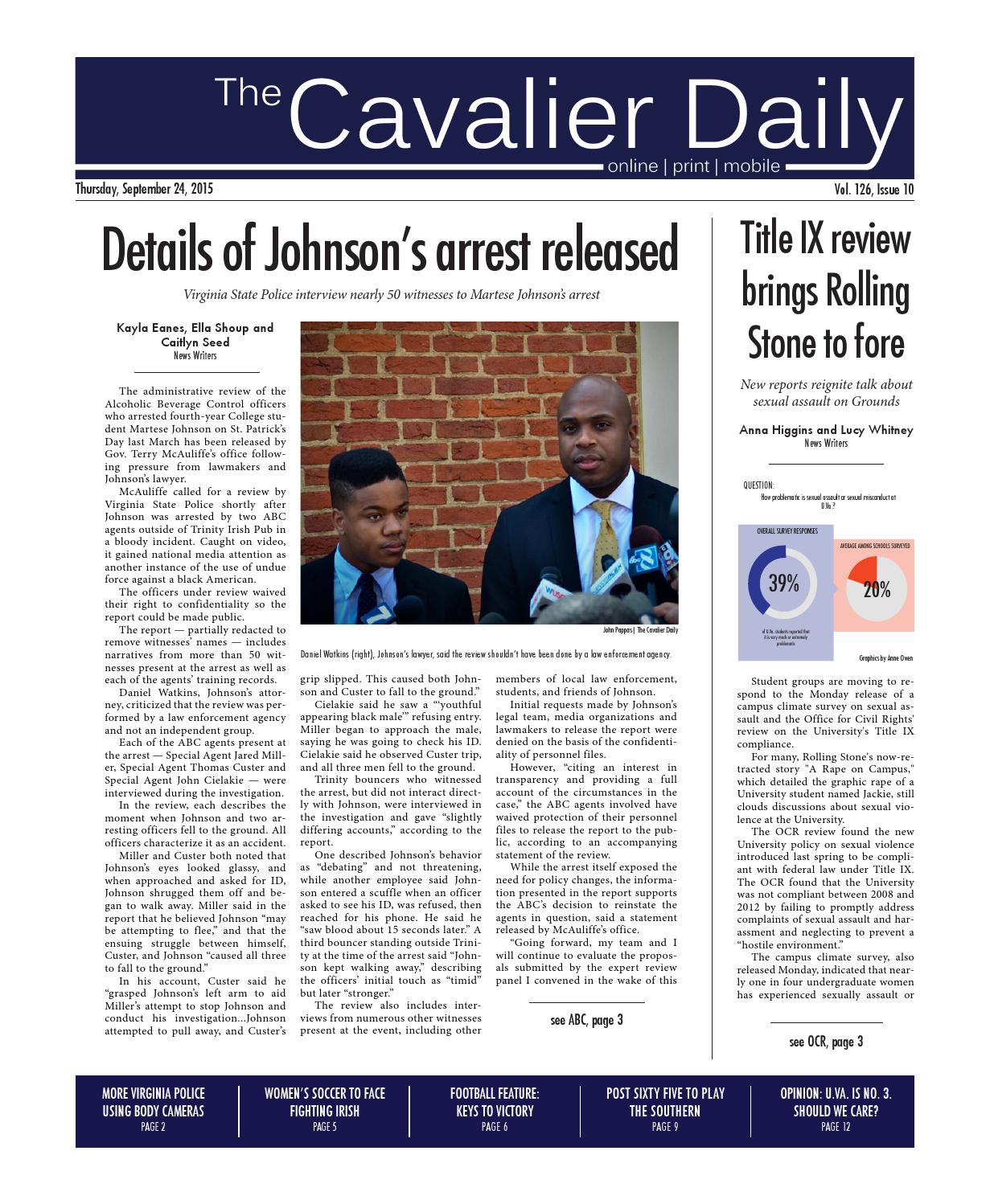Thursday, September 24, 2015 by The Cavalier Daily - Issuu