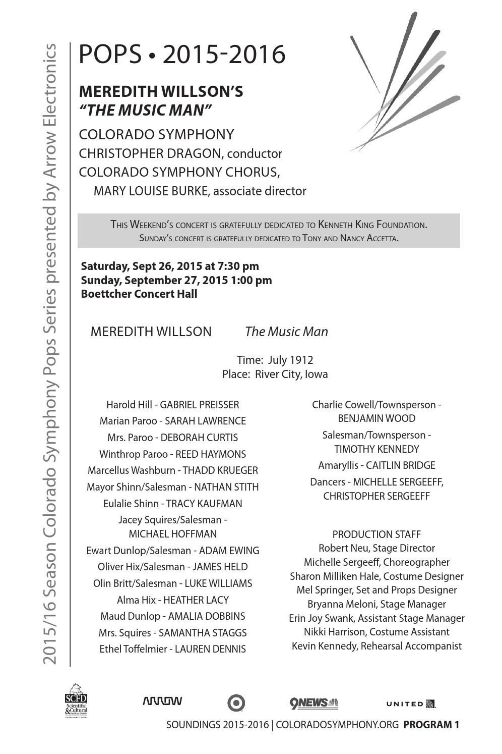 The Music Man | Program Notes by Colorado Symphony - Issuu