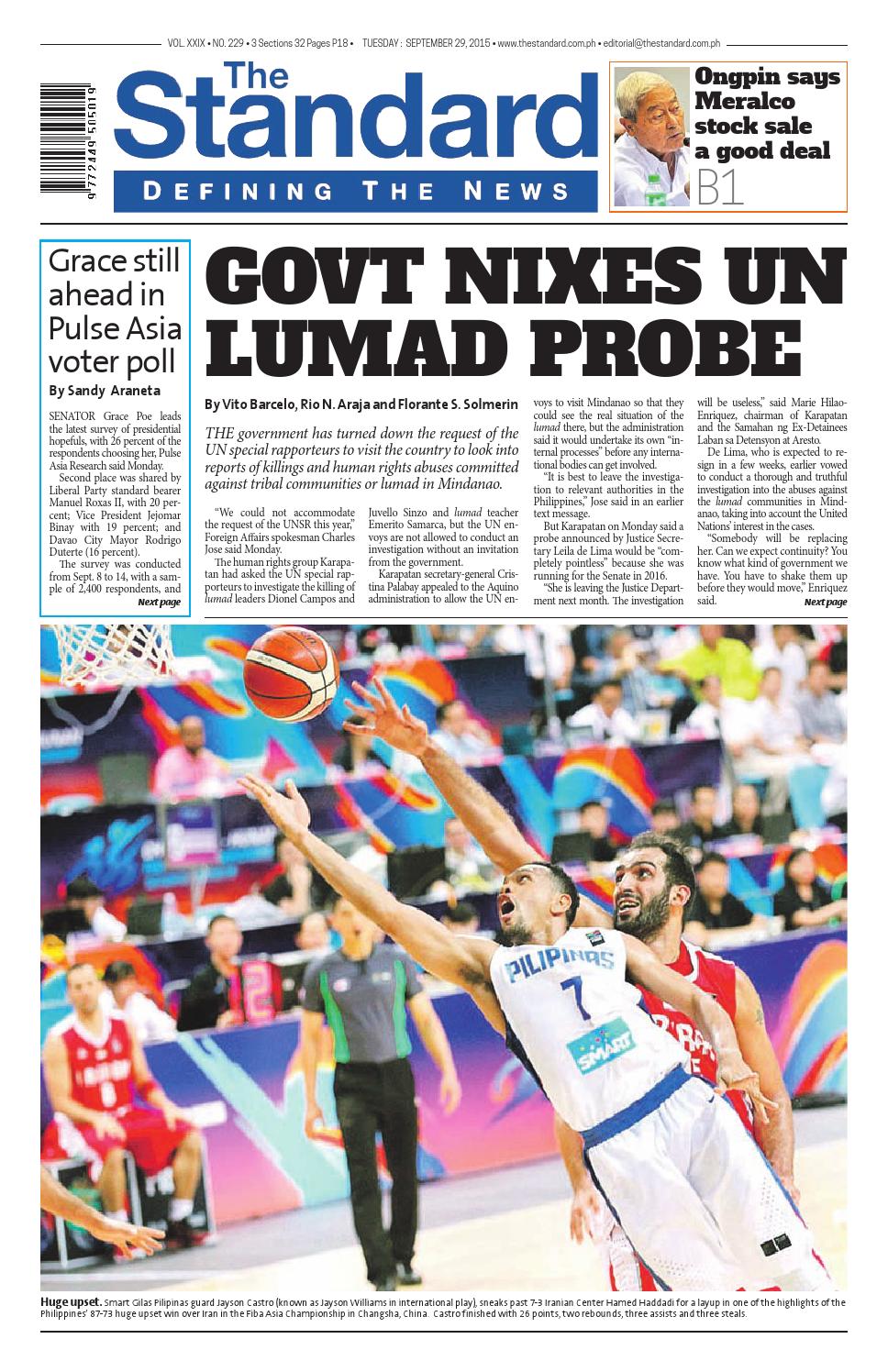 The Standard - 2015 September 29 - Tuesday by Manila Standard - Issuu