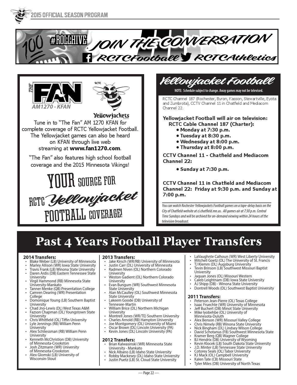 RCTC 2015 Football Season Program by Rochester Community and Technical ...