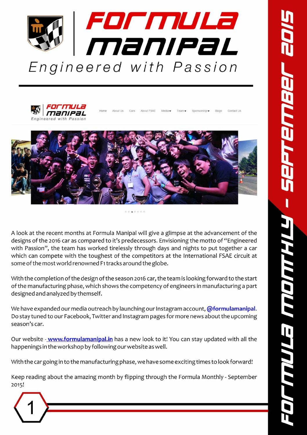 Formula Monthly - September 2015 by Formula Manipal - Issuu