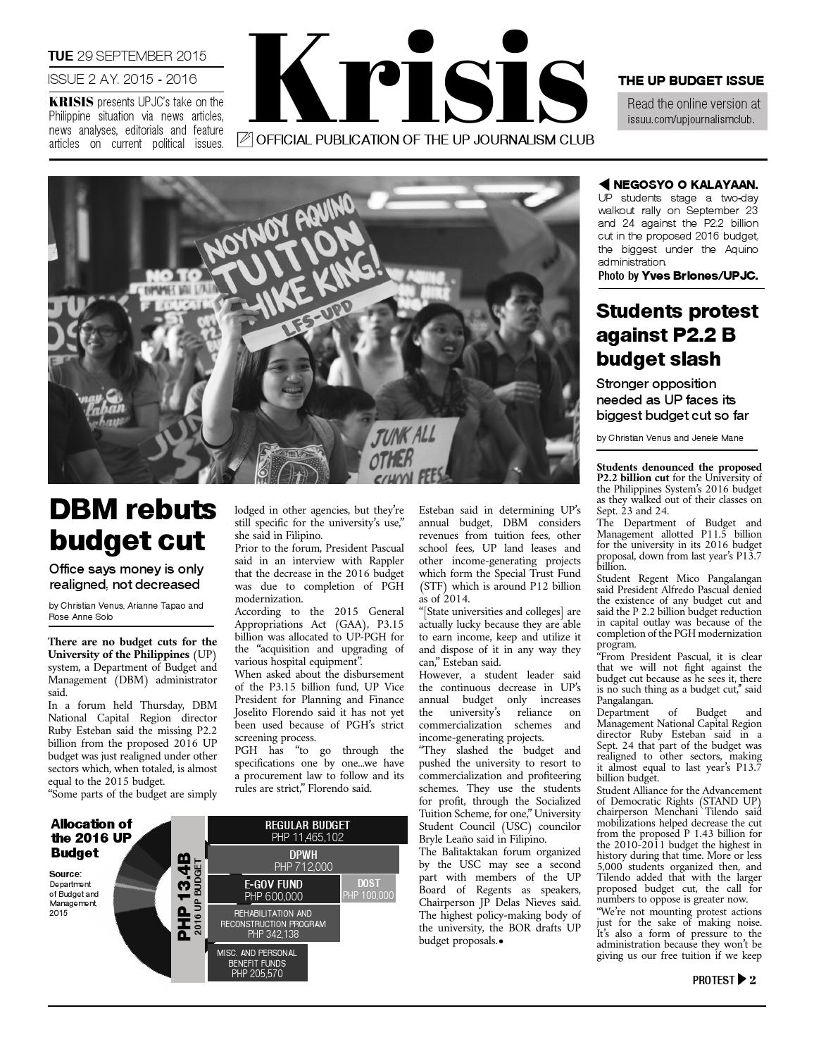 Krisis Issue 2 AY 15-16 by UP Journalism Club - Issuu