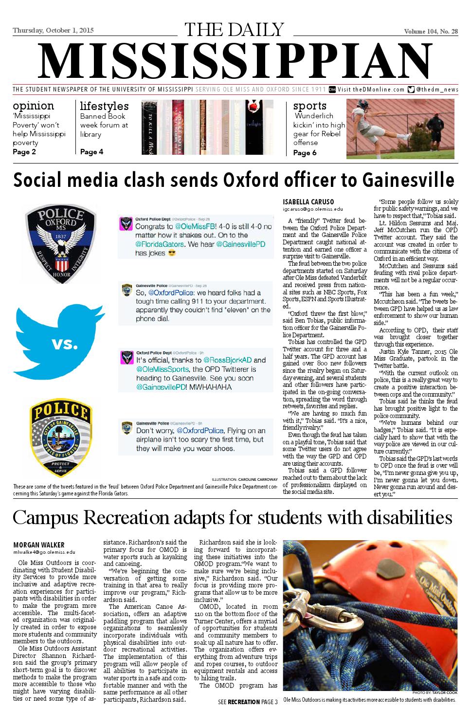 The Daily Mississippian - October 1, 2015 by The Daily Mississippian ...