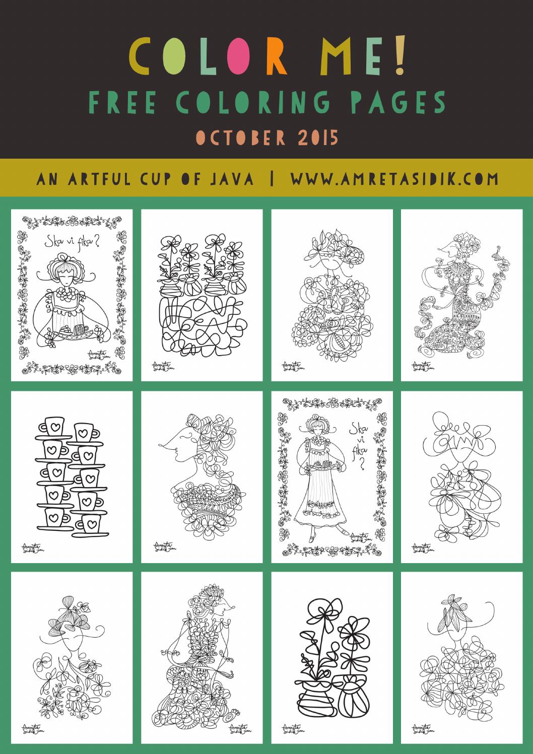 An Artful Cup of Java free coloring pages October 2015 by Amreta Sidik ...