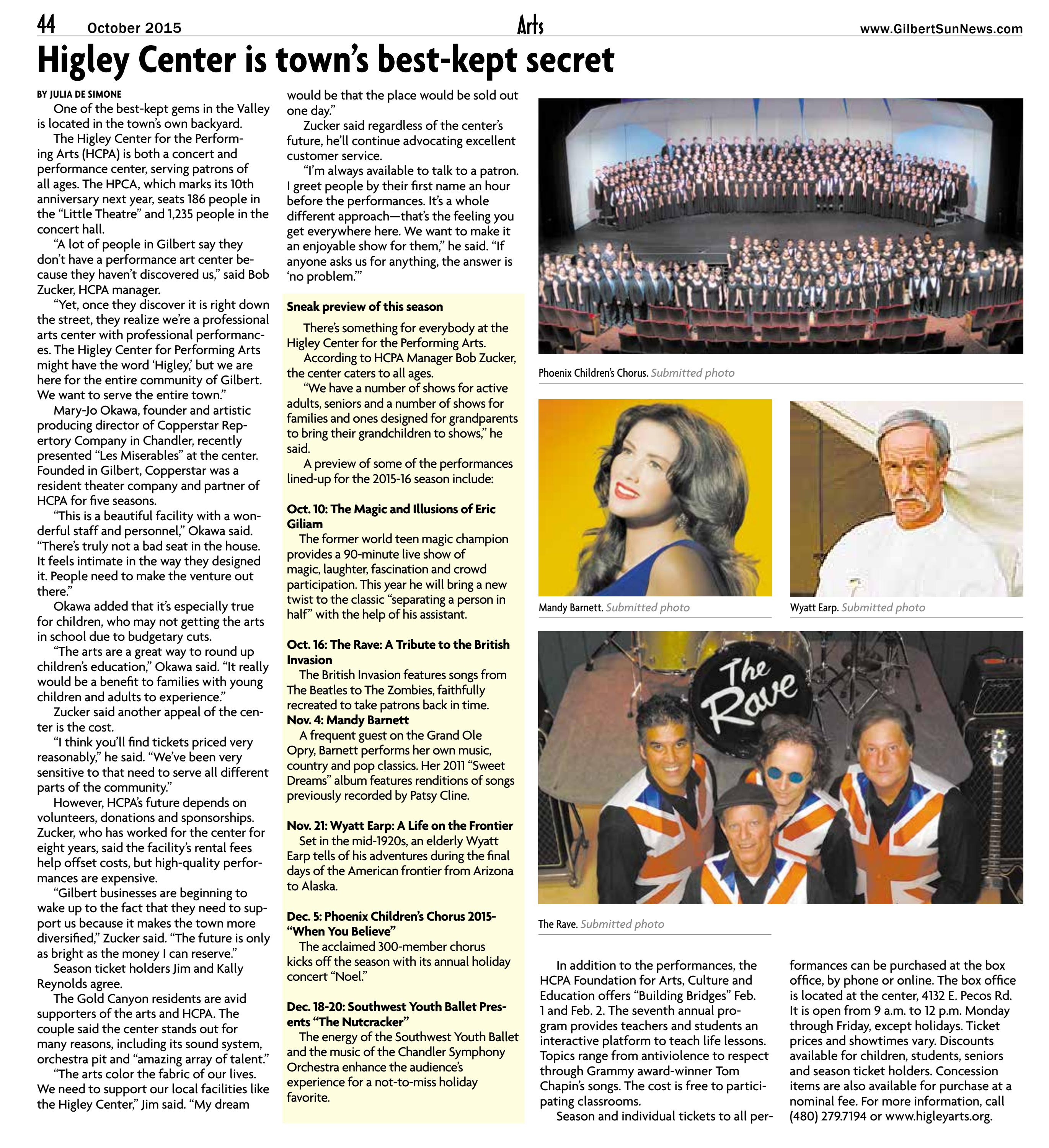 Gilbert Sun News, October 2015: Arts by Times Media Group - Issuu