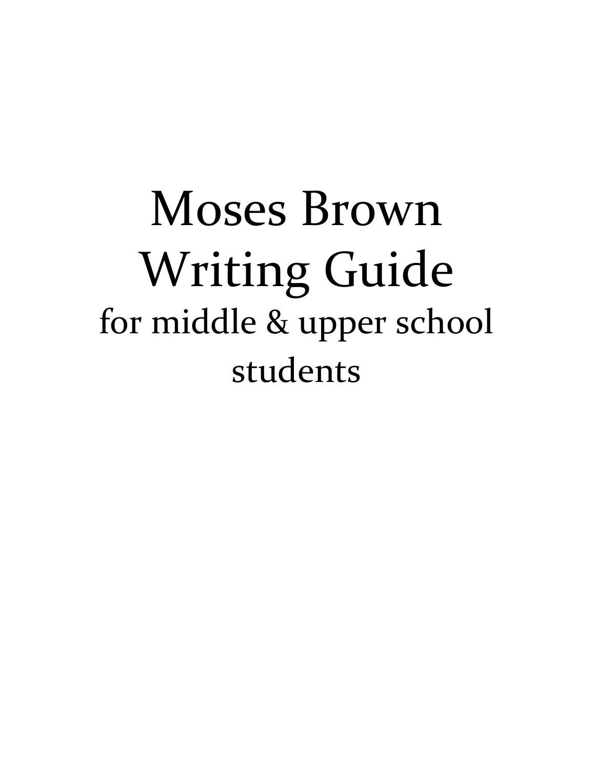 Moses Brown Writing Guide By Moses Brown School Issuu