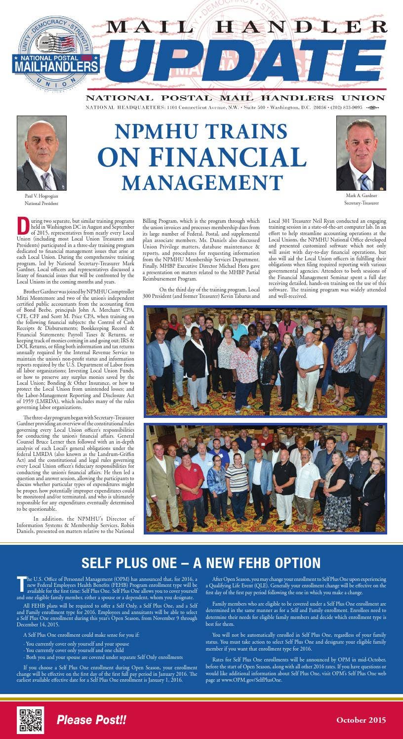 October 2015 Mail Handler Update by National Postal Mail Handlers Union ...