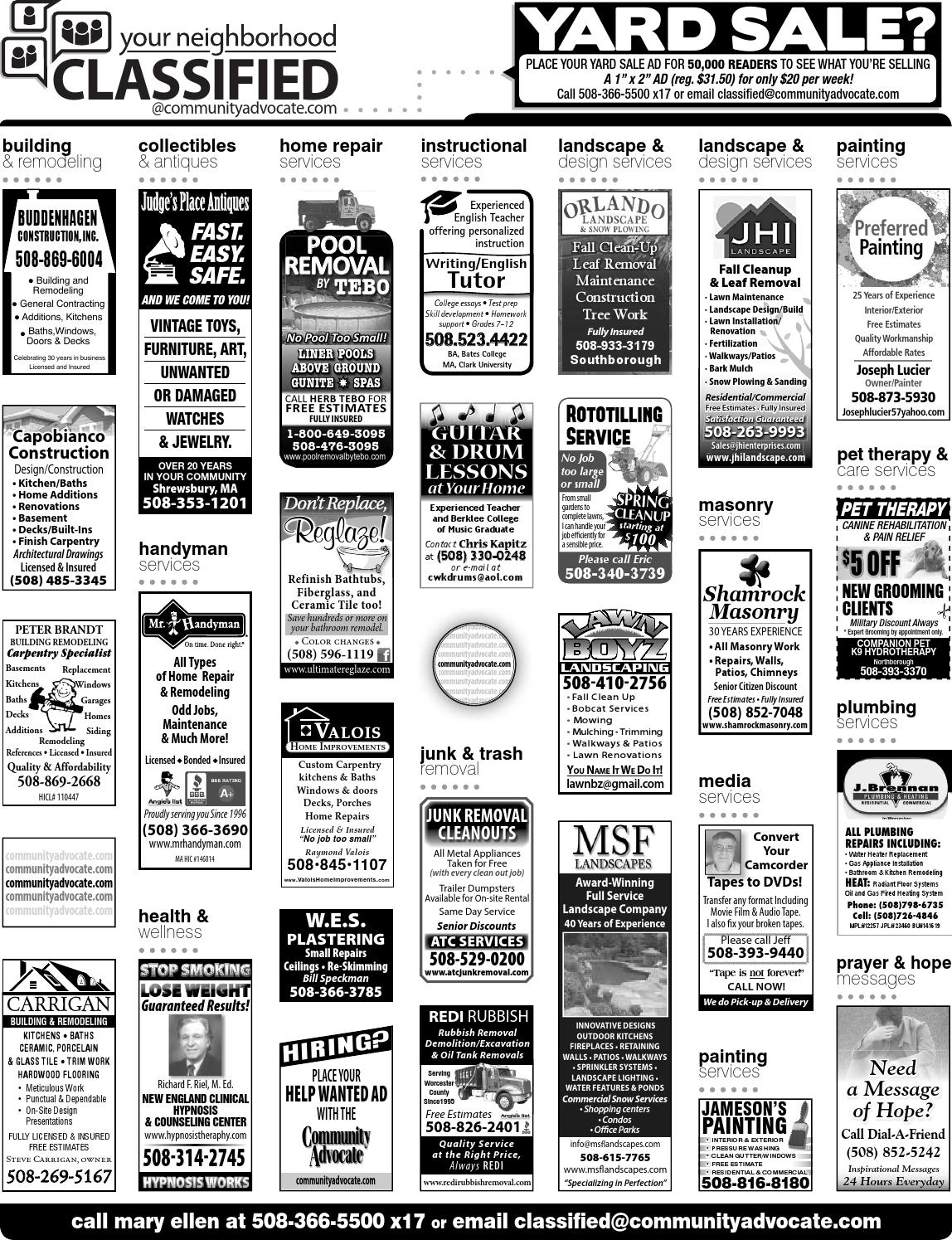 Classifieds 151002 combined by Newsroom - Issuu