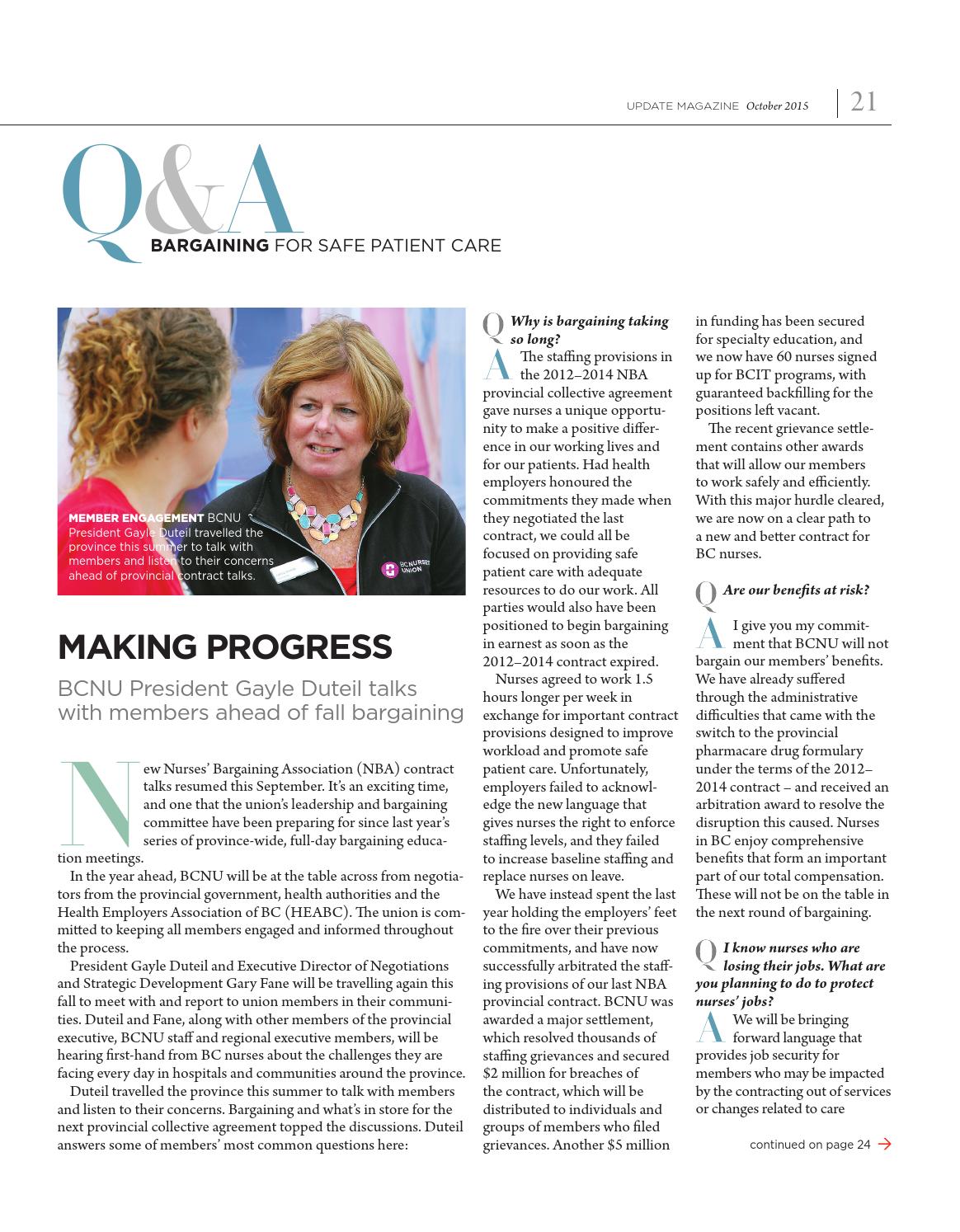 BCNU Update Magazine October 2015 by BC Nurses' Union - Issuu
