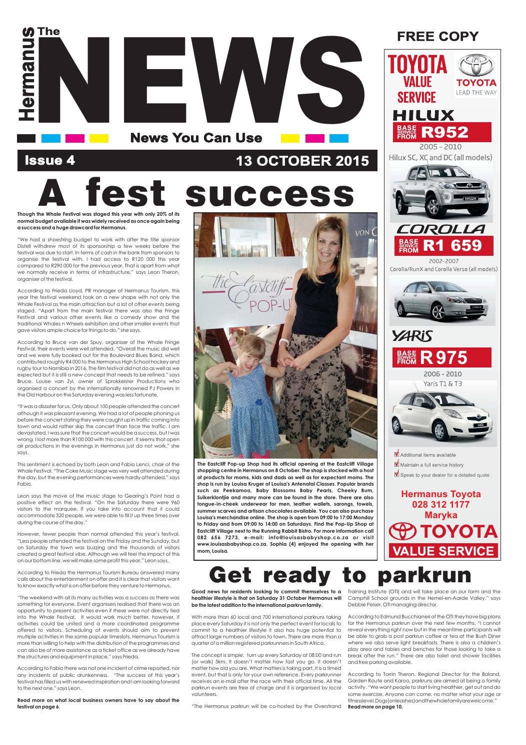 News Of Hermanus 13 October 2015 by The Village NEWS - Issuu