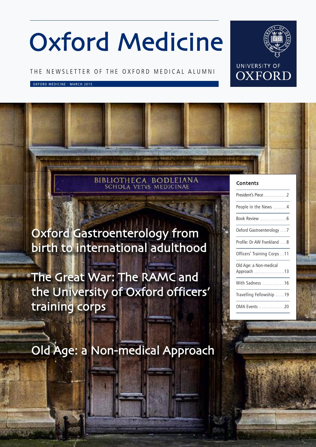 Oxford Medicine April 2015 by Oxford Medical Alumni - Issuu