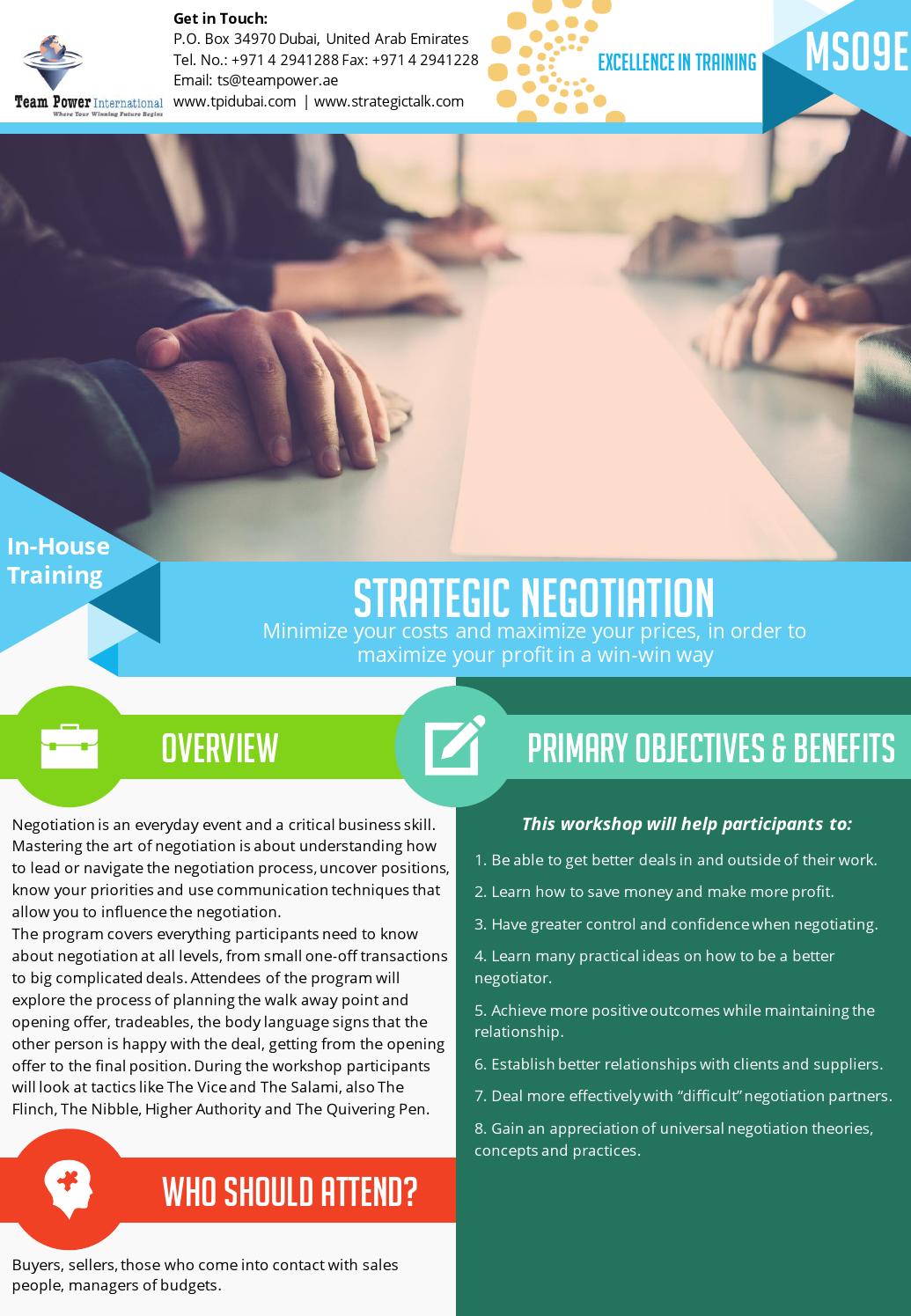 Strategic Negotiation In-house Training by Team Power International - Issuu