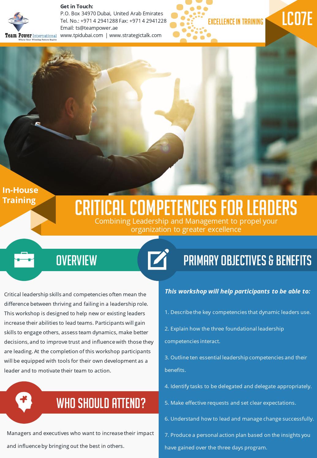 Critical Competencies for Leaders In-house Training by Team Power ...