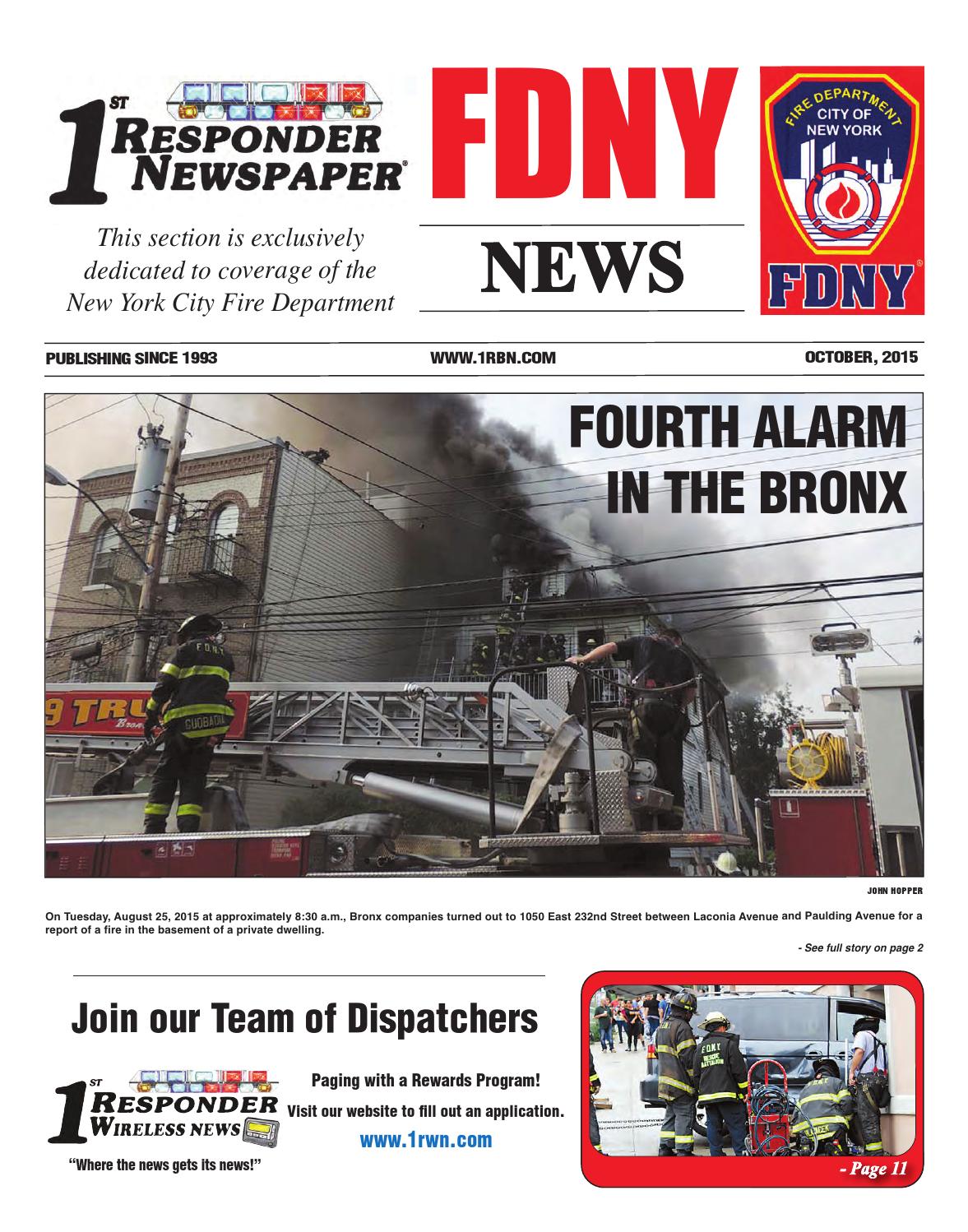 1st Responder Newspaper FDNY October Edition by Belsito Communications ...