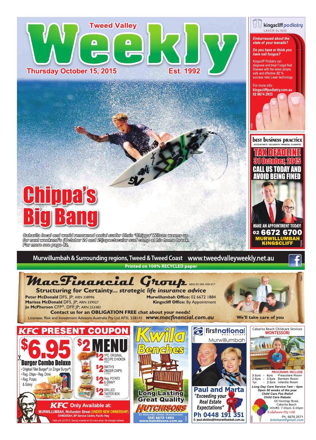 Weekly 15 October 2015 by Tweed Valley Weekly - Issuu