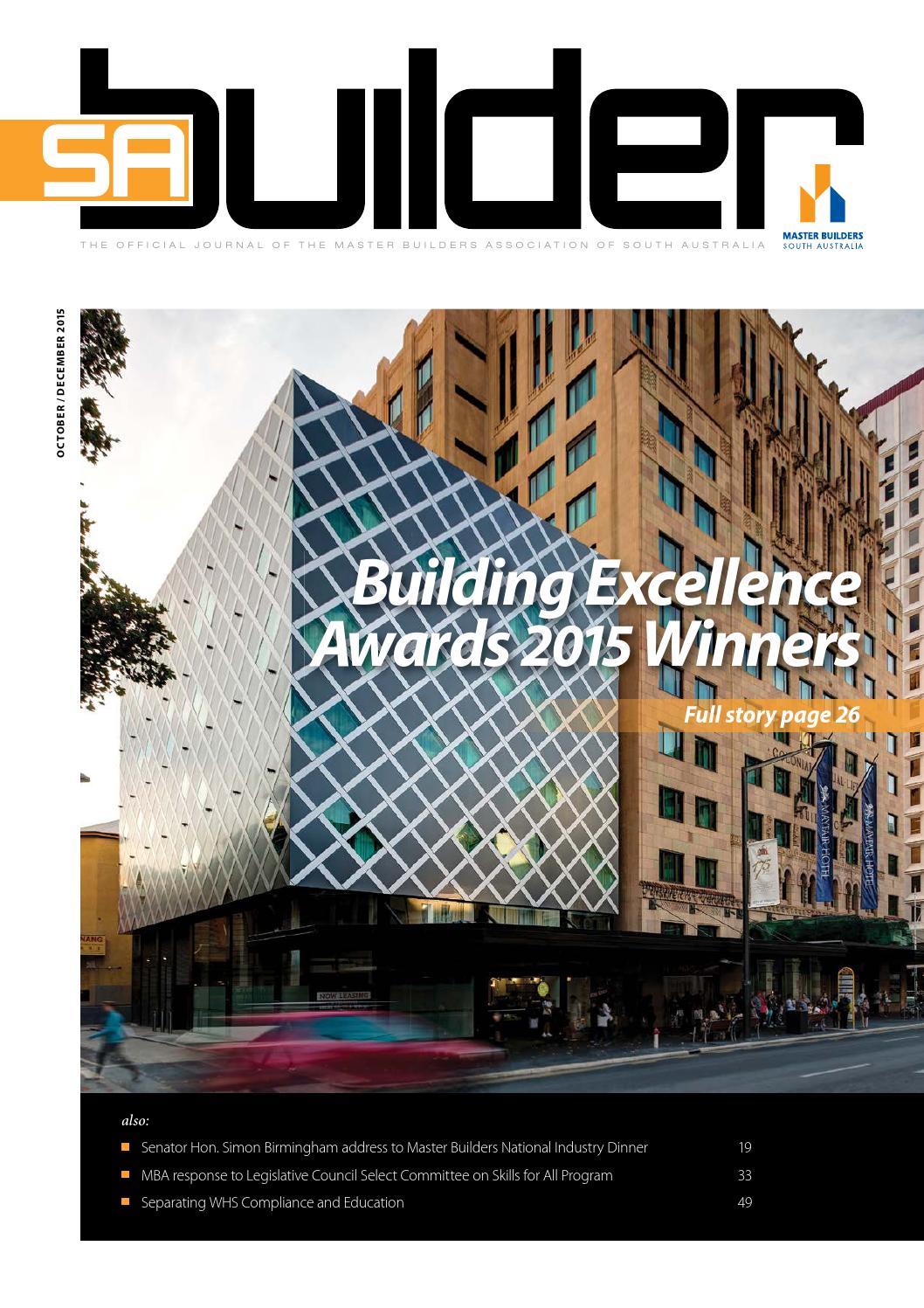 2015 Master Builders SA Builder Magazine Oct-Dec by arkmedia4217 - Issuu