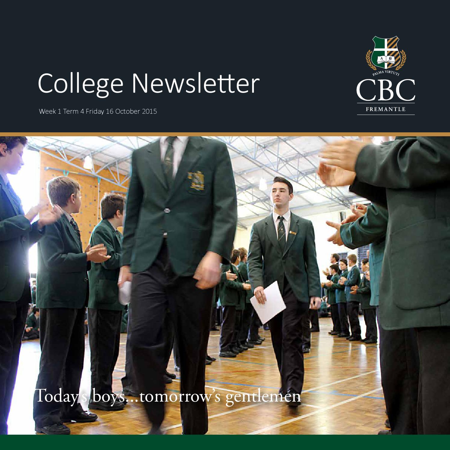 CBC Fremantle College Newsletter Week 1 Term 4 by CBC Fremantle - Issuu