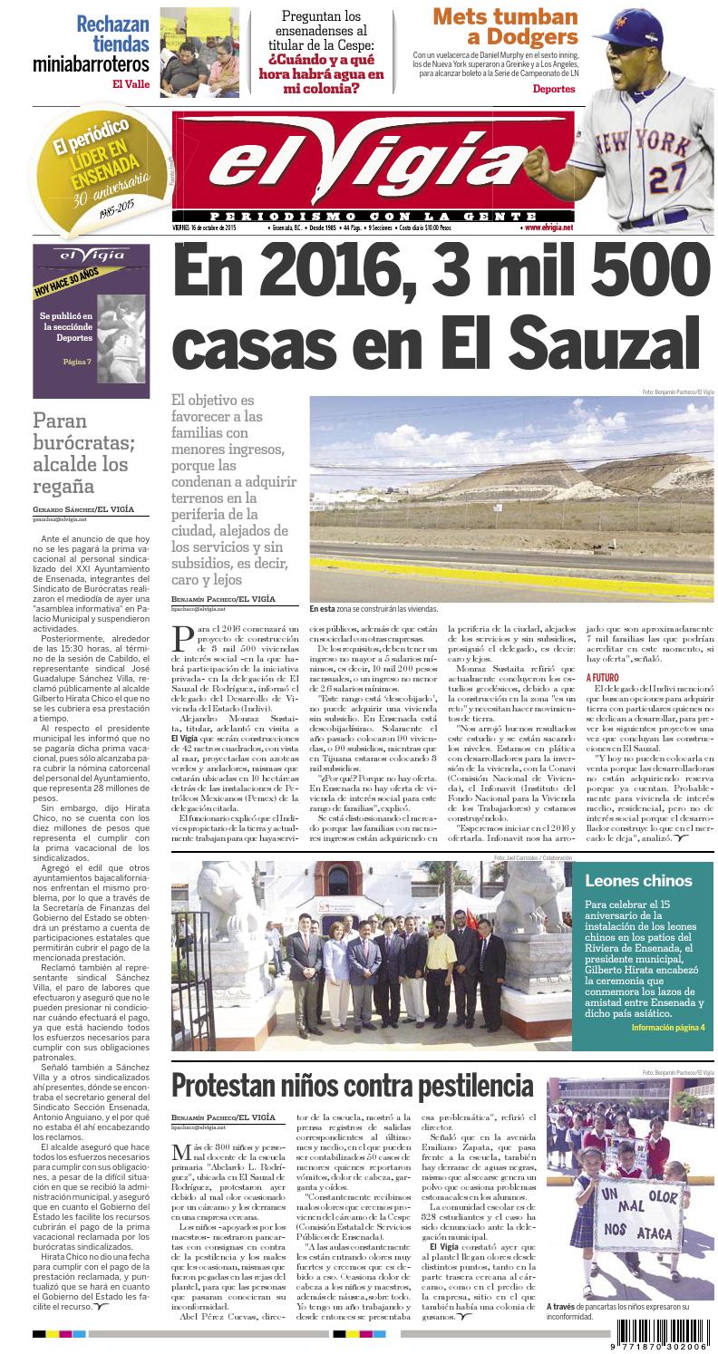 Periódico El Vigía, 16 de octubre de 2015 by Editorial El Vigia - Issuu