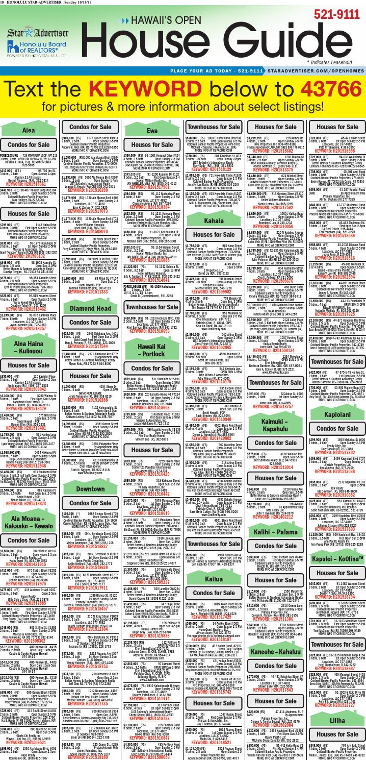 Open house guide 101815 by Oahu Publications, Inc - Issuu