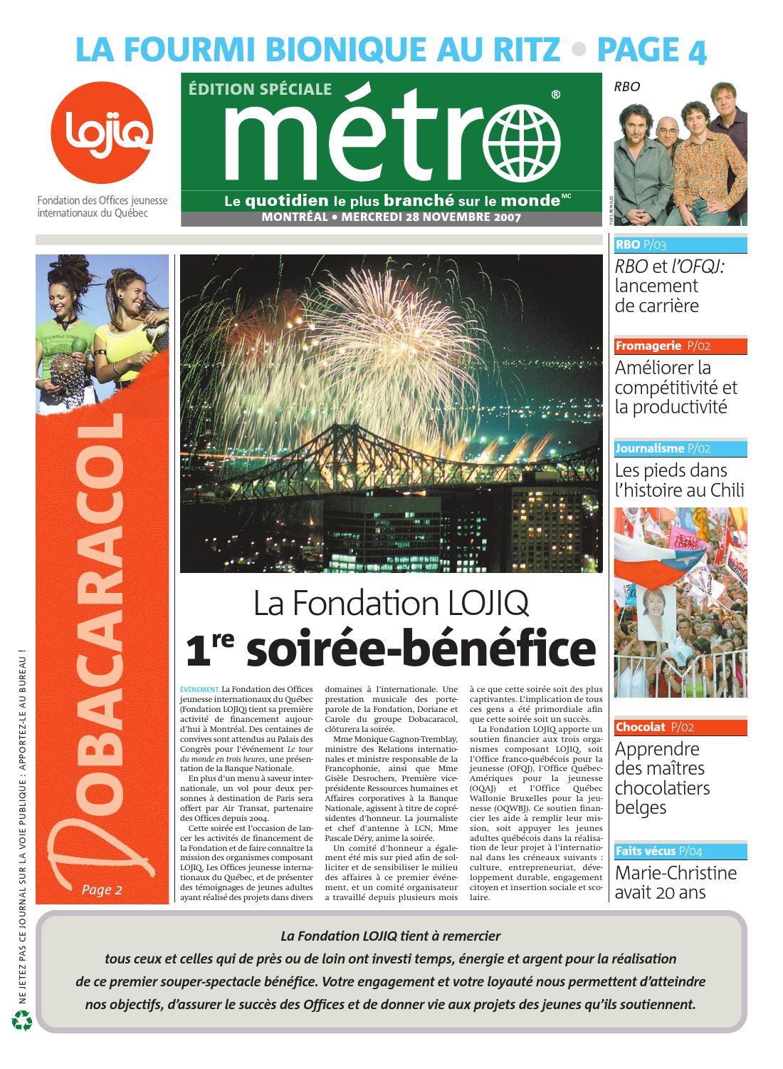 Journal Métro - 1re Édition spéciale LOJIQ 2007 by LOJIQ - Les Offices ...