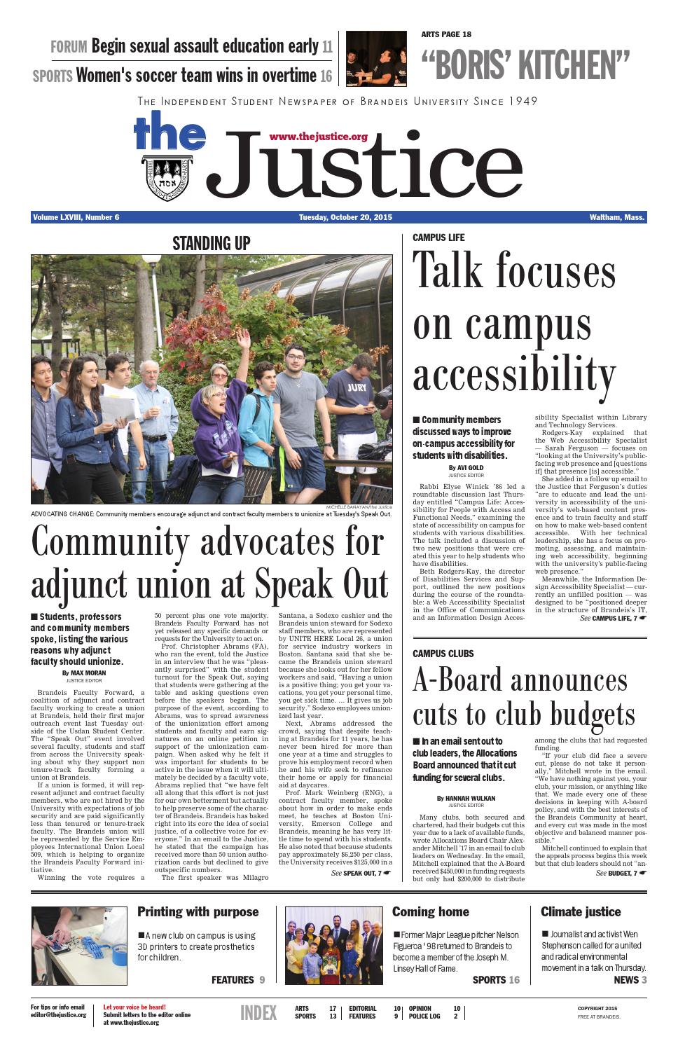 The Justice, October 20, 2015 by The Justice - Issuu