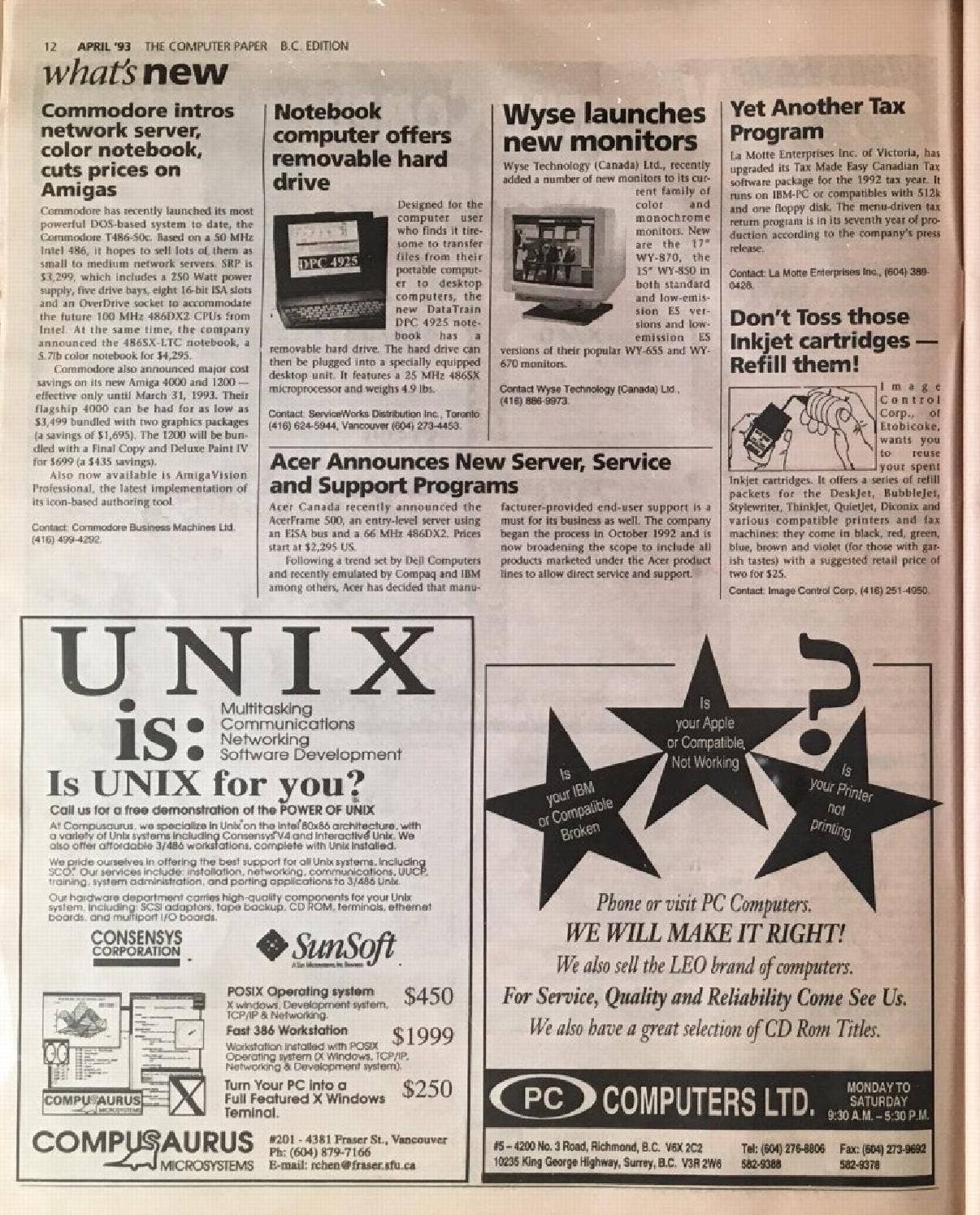 1993 04 The Computer Paper BC Edition by The Computer Paper - Issuu