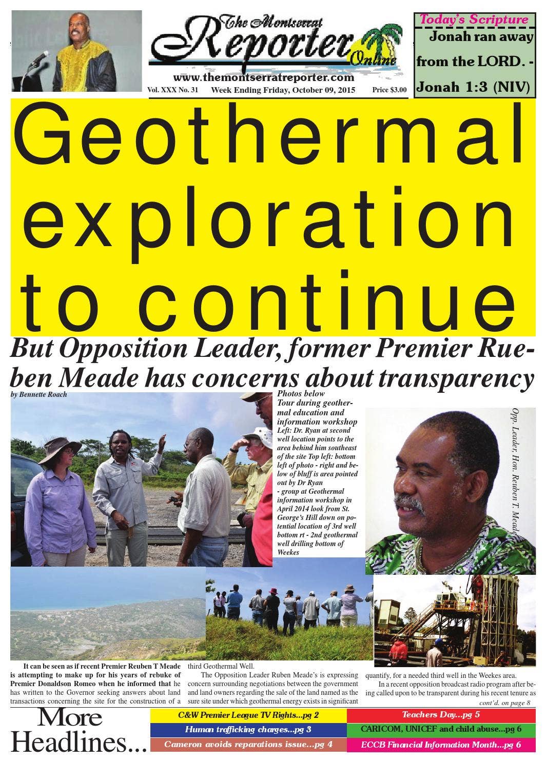 October 09 2015 - The Montserrat Reporter by The Montserrat Reporter ...