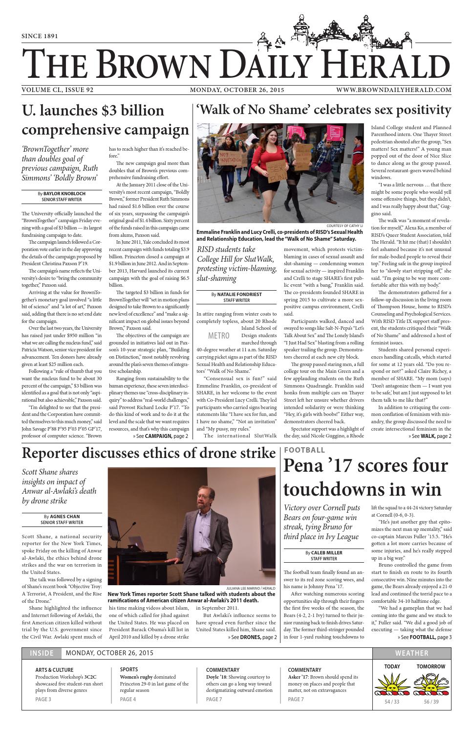 Monday, October 26, 2015 by The Brown Daily Herald - Issuu