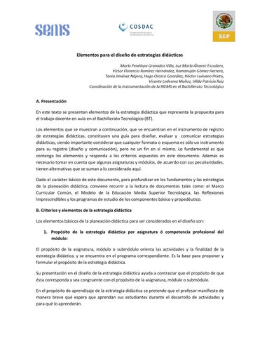 Diseño estrategias didacticas cosdac by Jose Pinacho - Issuu