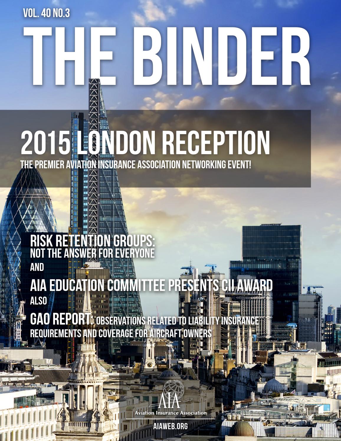 The Binder; October 2015 by Aviation Insurance Association - Issuu