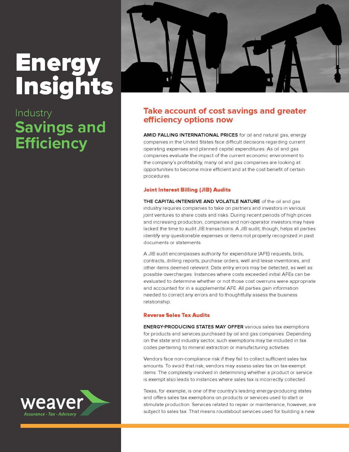 Energy Insights - Industry Savings and Efficiency by Weaver - Issuu