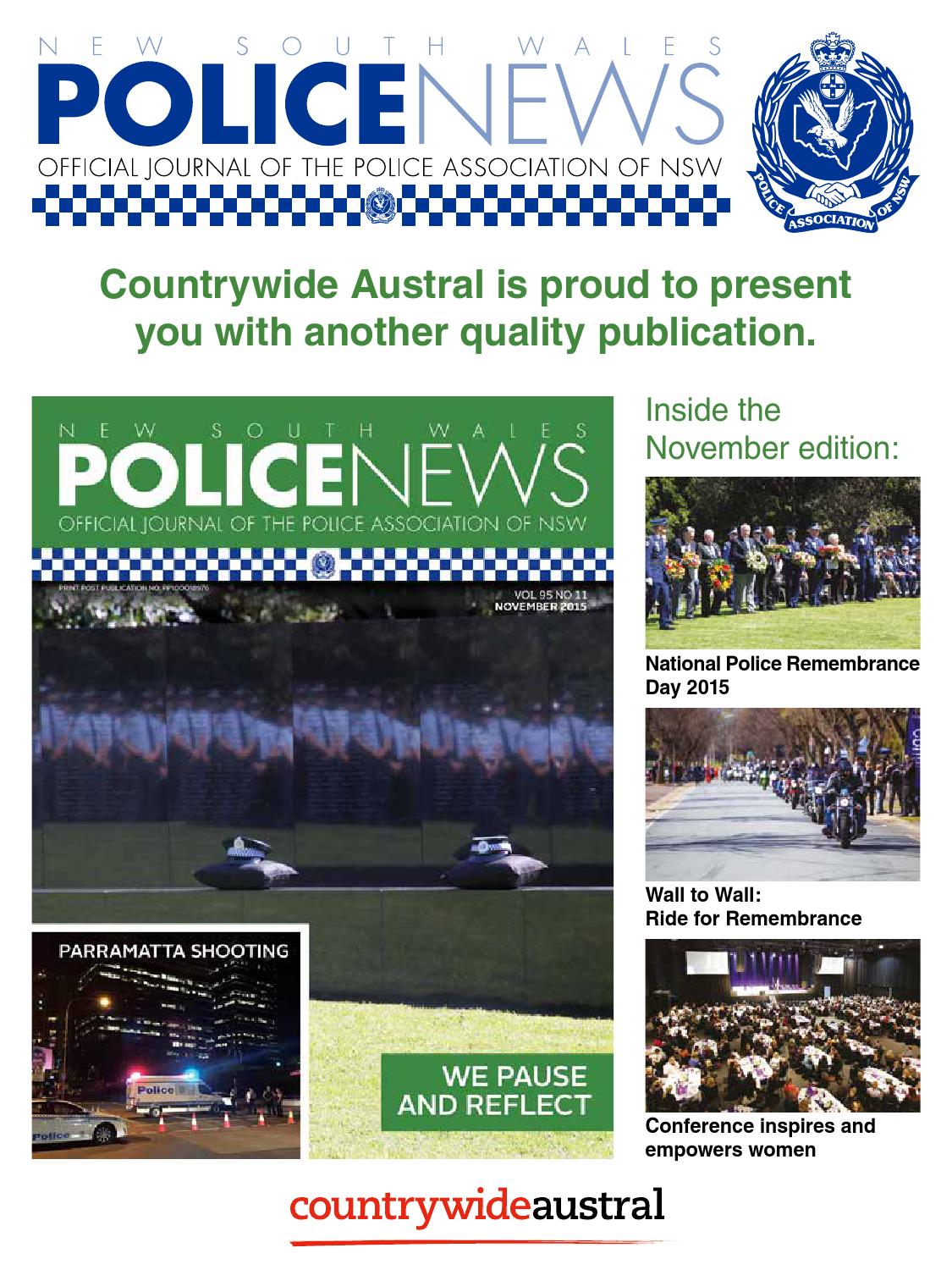 Police News Vol 95 No 11 November 2015 By Countrywide Austral by ...