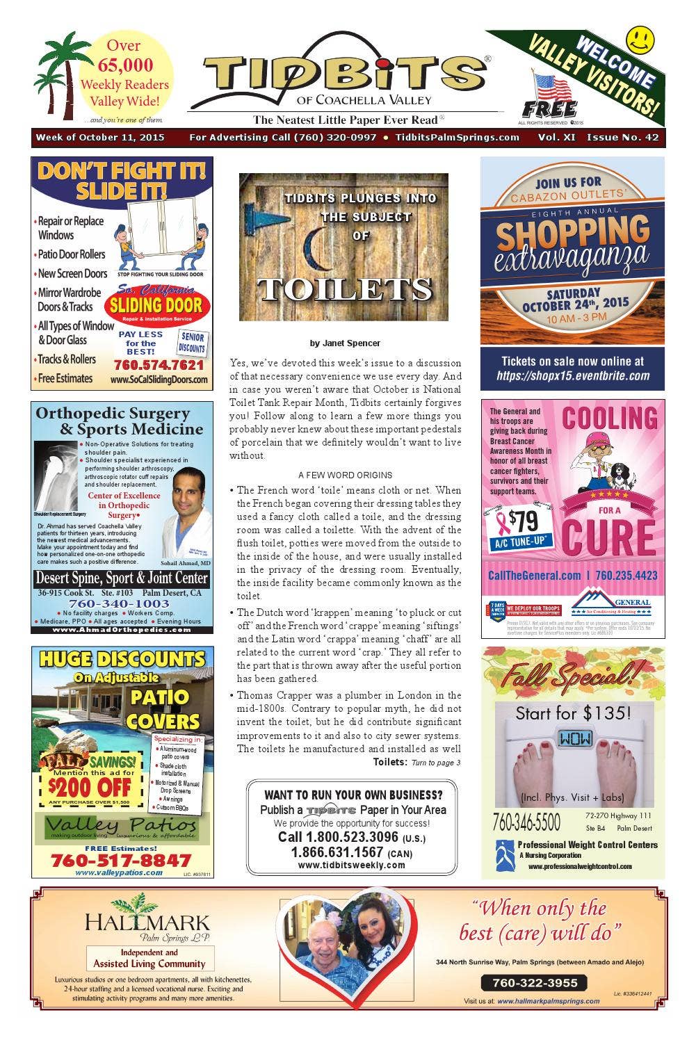 Vol. 11: #42 • Toilets • (10/11/2015) Tidbits of Coachella Valley by ...