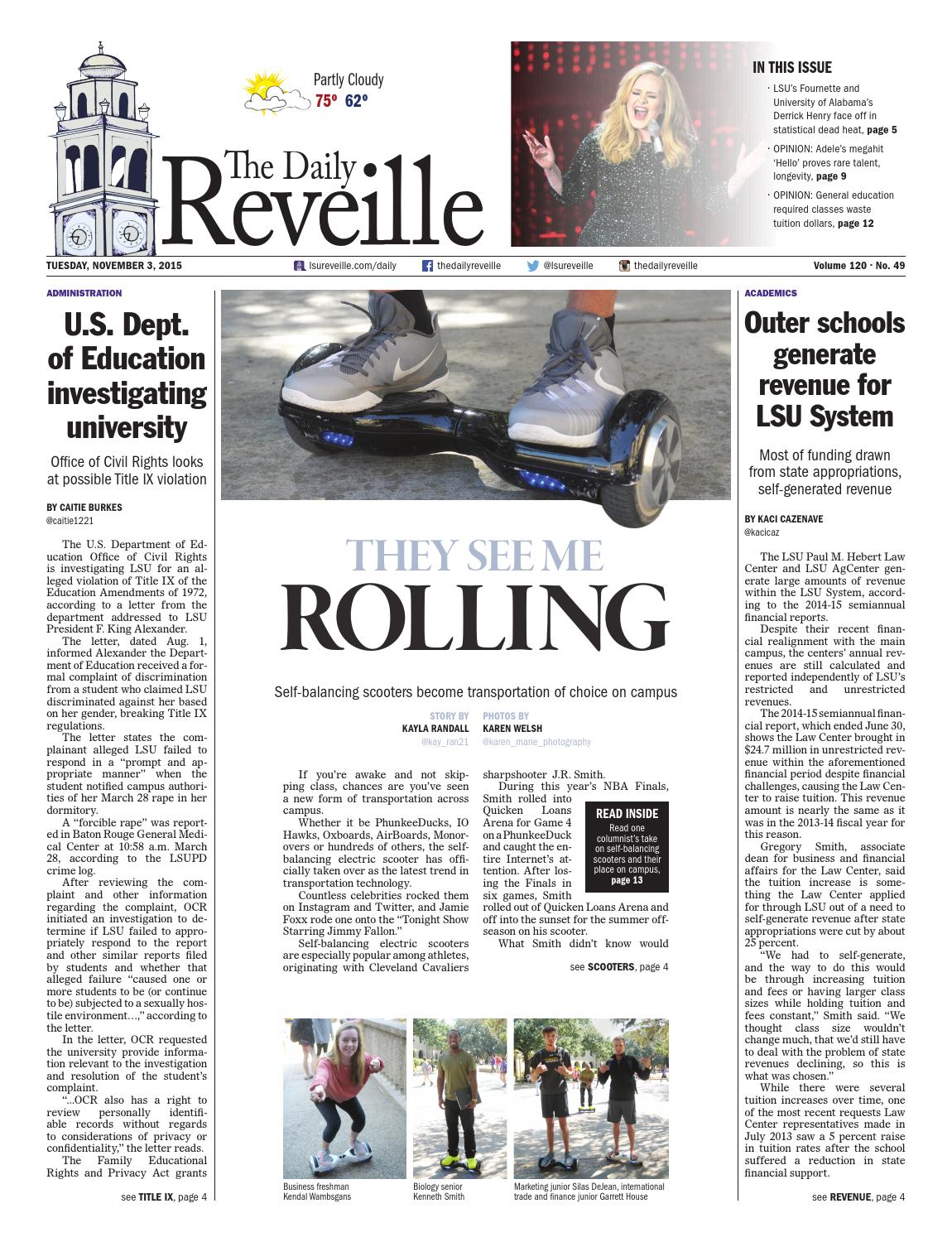 The Daily Reveille 11-03-15 by Reveille - Issuu