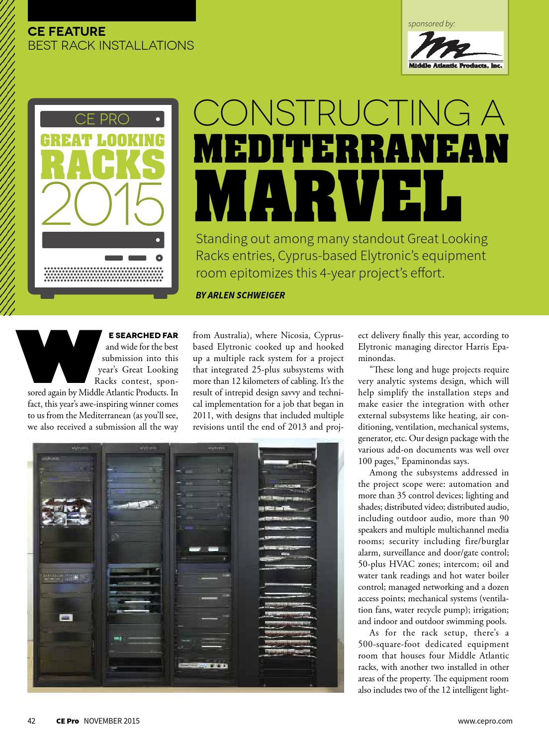 CE Pro Magazine Award Best Rack 2015 by Elytronic - Issuu