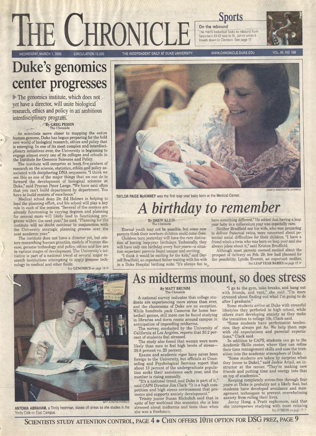 March 1, 2000 by Duke Chronicle Print Archives - Issuu