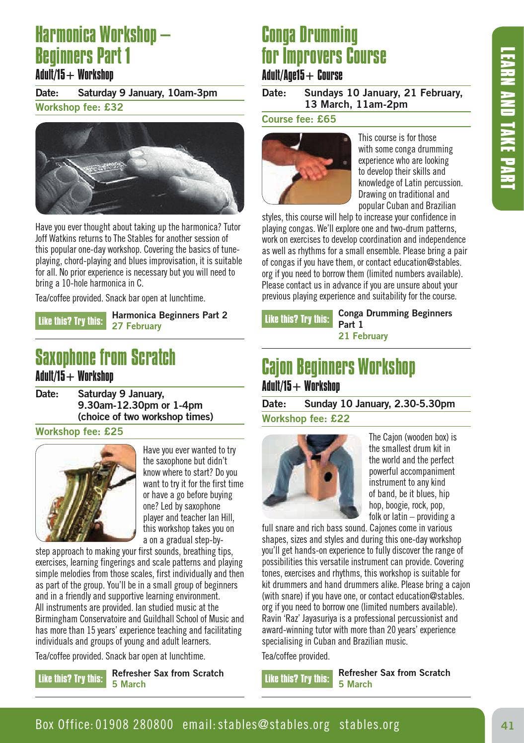 Stables brochure Dec 2015 to March 2016 by Matthew Sanders - Issuu