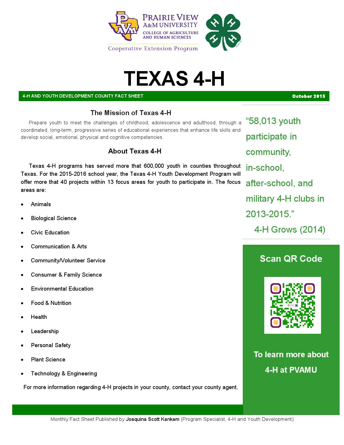 Texas 4-H by PVAMUCAHS - Issuu